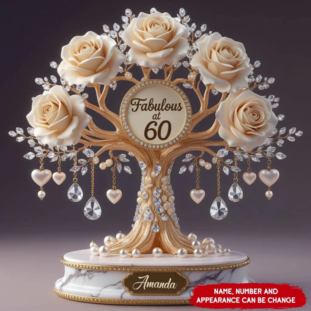 Custom Gold Floral Tree Plaque 16 – Punnypress